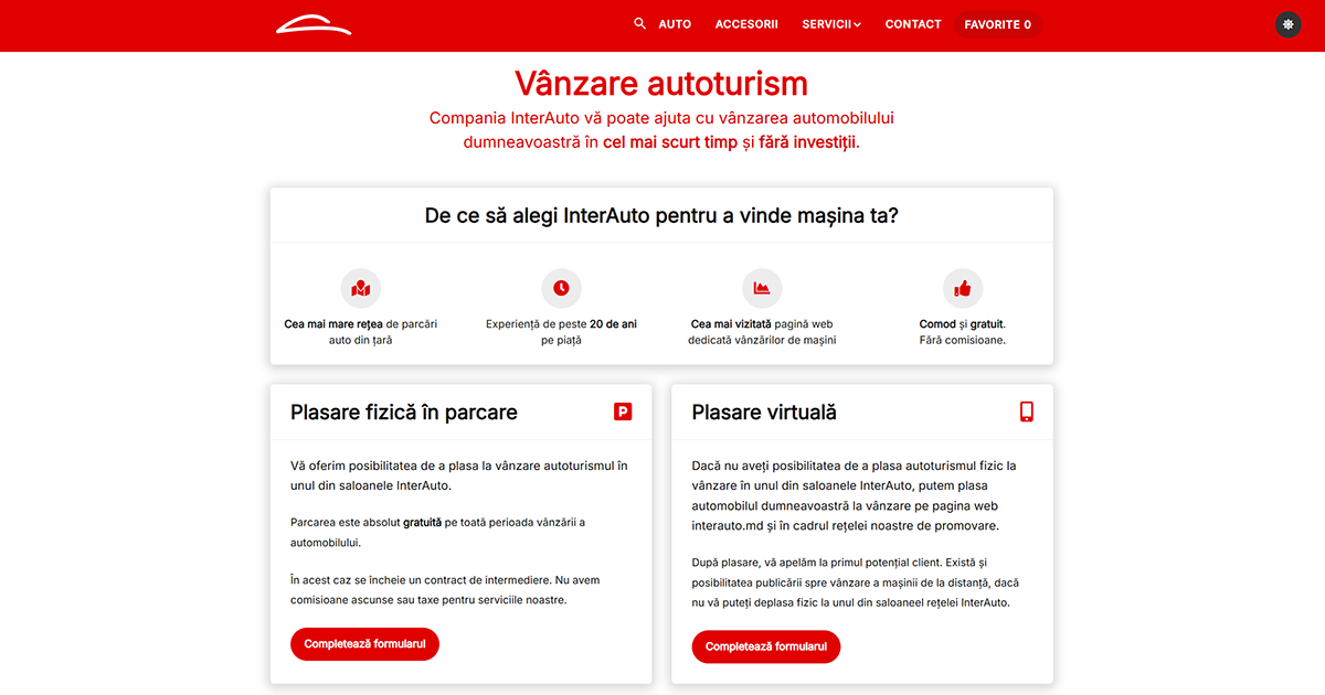 Vânzare autoturism la InterAuto Chișinău – Online